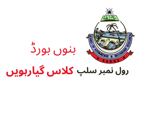 11th Class Roll Number Slip 2023 BISE Bannu Board