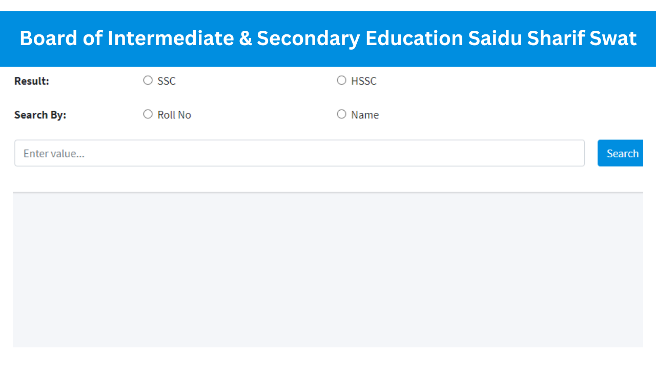 BISE Swat Board Matric 10th Class Result 2023